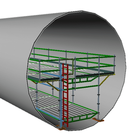 How to Design a Scaffold Inside a Pipe