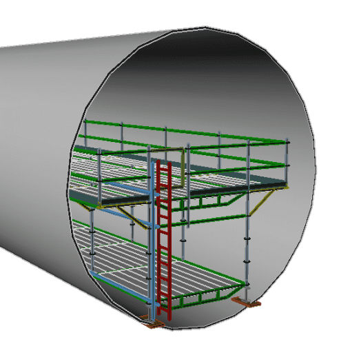How to Design a Scaffold Inside a Pipe