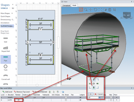 How to Design a Scaffold Inside a Pipe